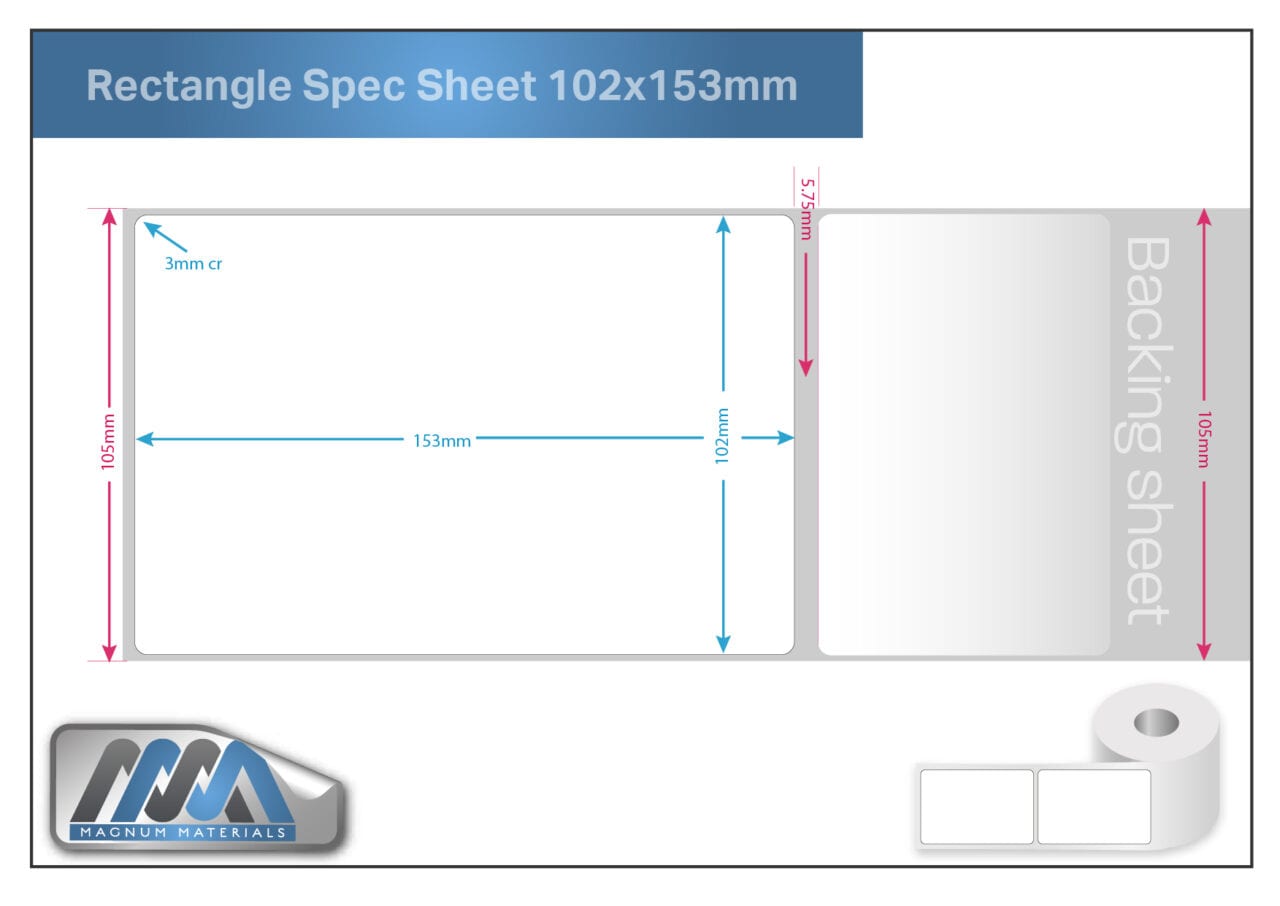 Rectangle Labels 102x153mm - Magnum Materials - Labelling Made Easy