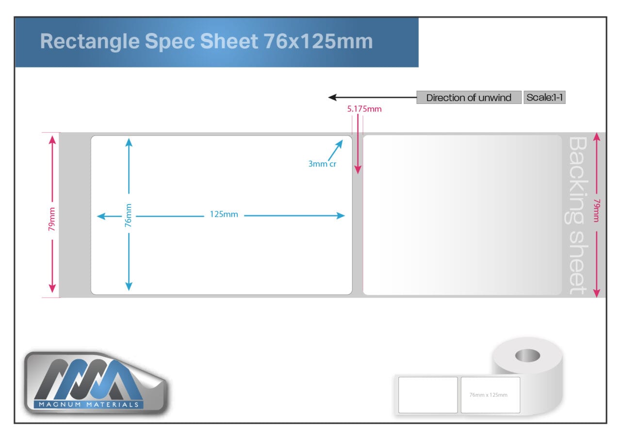 Rectangle Labels 76x125mm - Magnum Materials - Labelling Made Easy