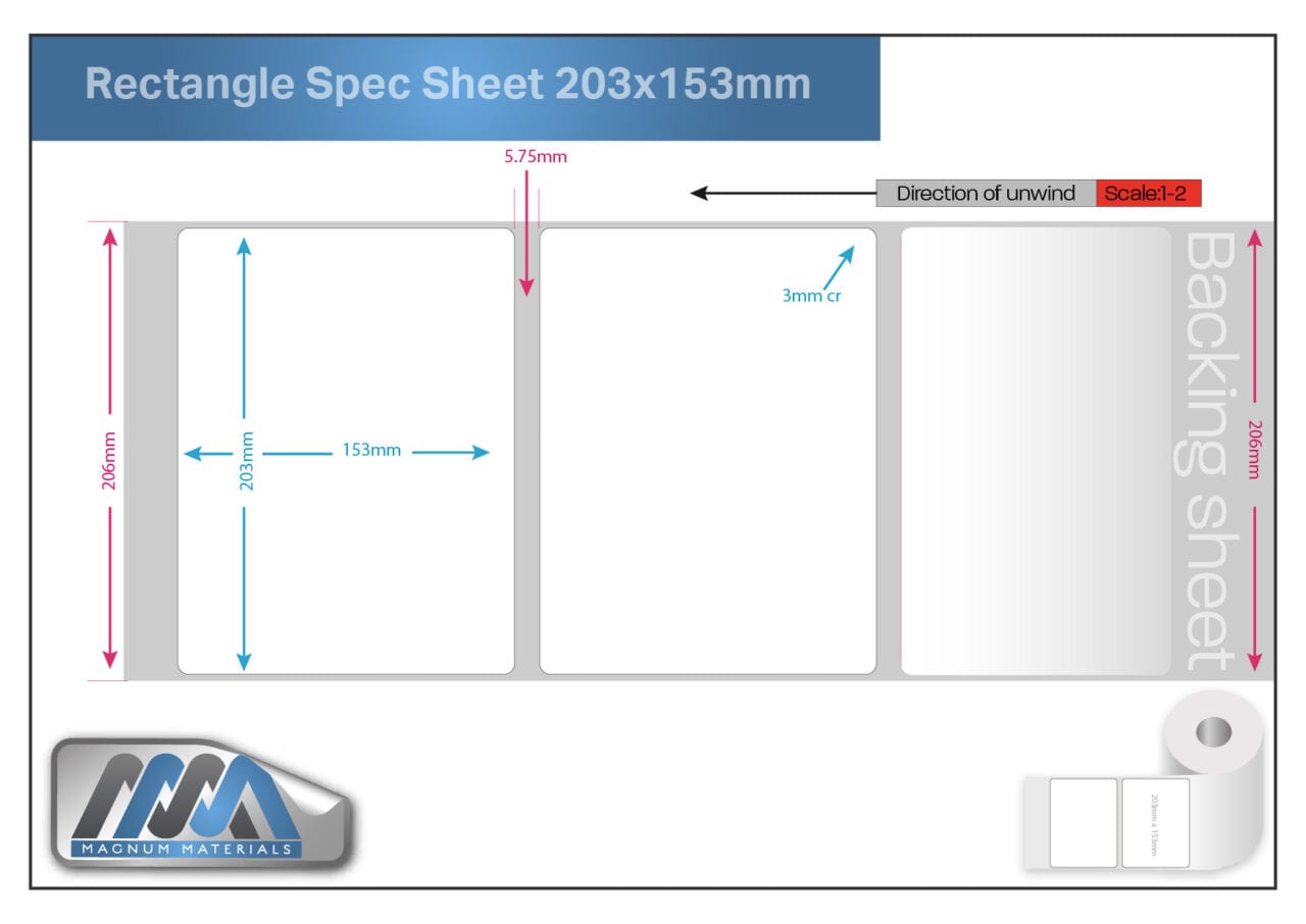 Rectangle Labels 203x153mm - Magnum Materials - Labelling Made Easy
