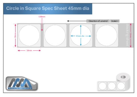 Round Labels 45mm dia circle - Magnum Materials - Labelling Made Easy